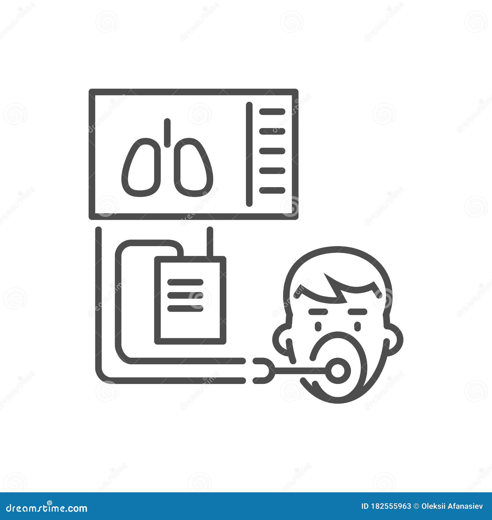 Medical Ventilator Related Vector Thin Line Icon. Stock Vector ...