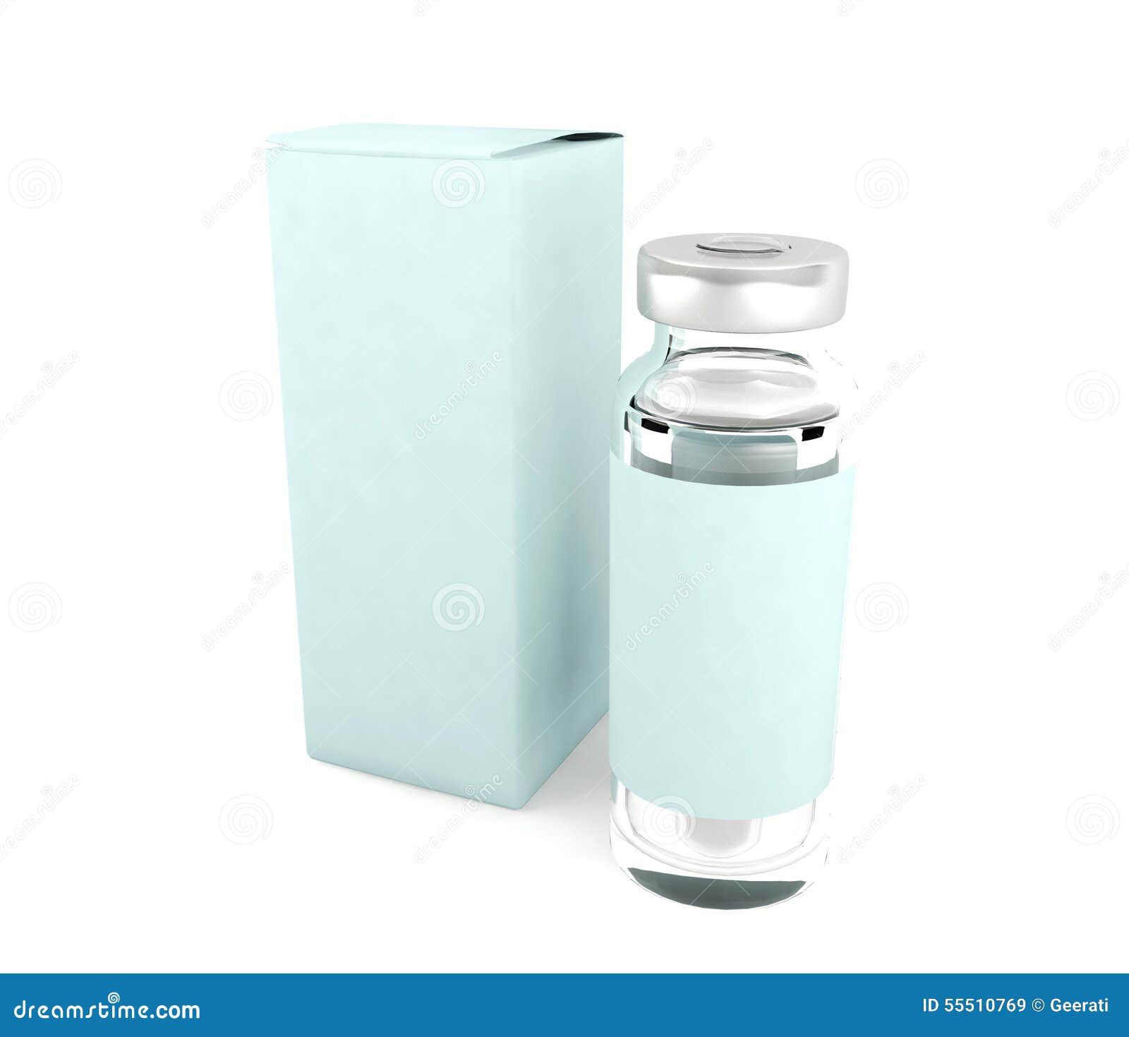 Medical Vial Of Injectable Medicine, Hypodermic Needle And Blue Mask ...