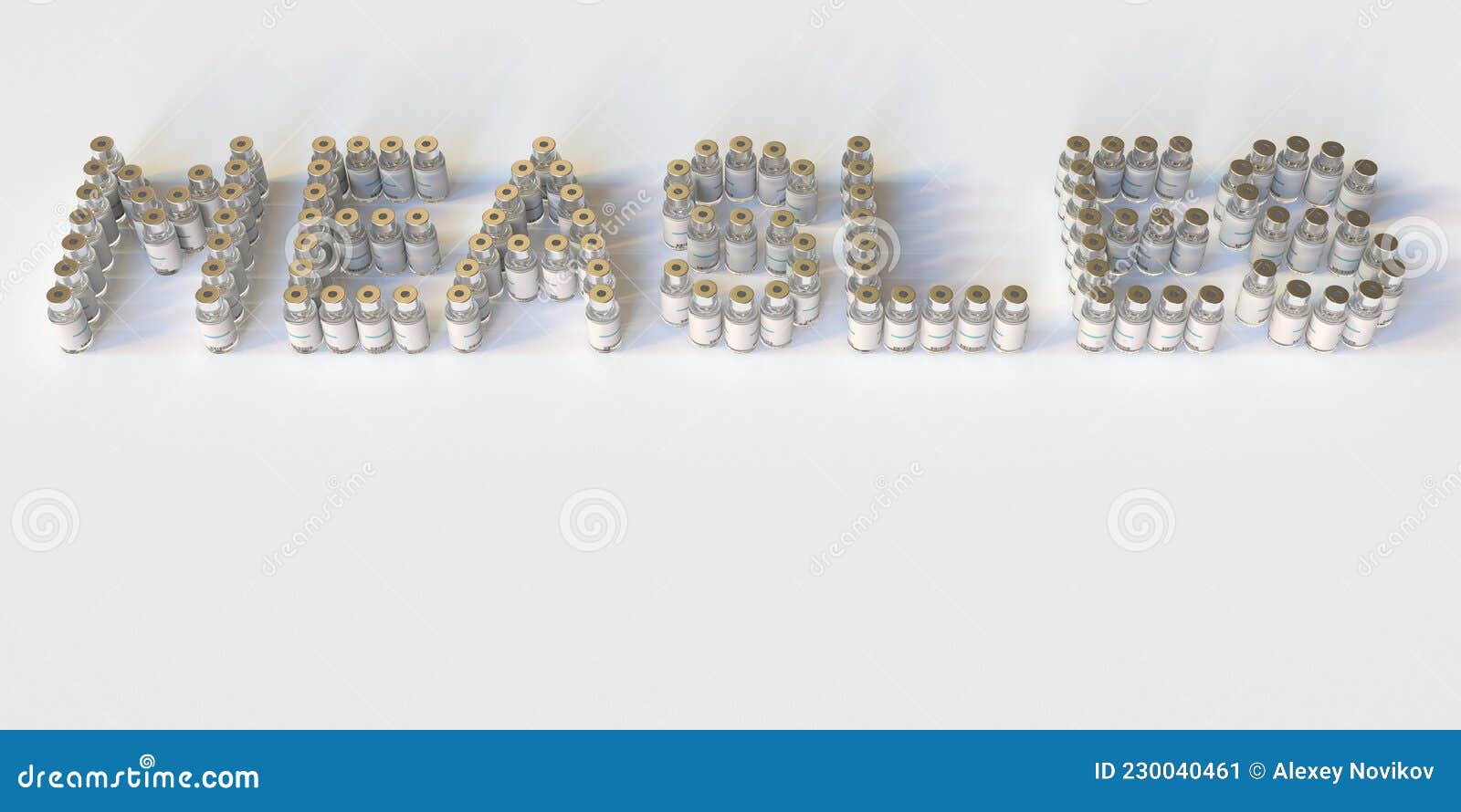 Medical Vials Form MEASLES Text, 3D Rendering Editorial Photo ...