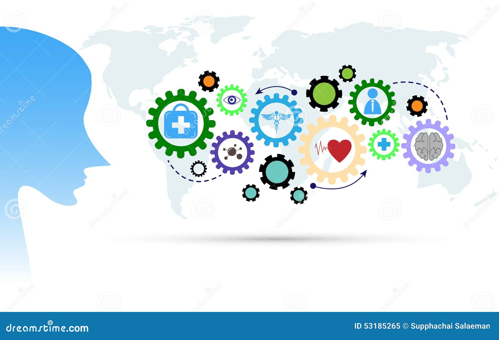 Medical Vision Gear Design Background Stock Vector - Illustration of ...