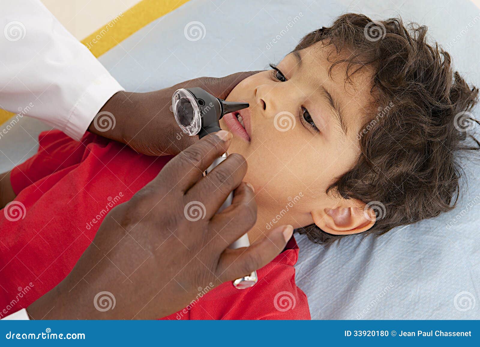 Medical Visit - Young Boy- Examination of the Nose Stock Photo - Image ...