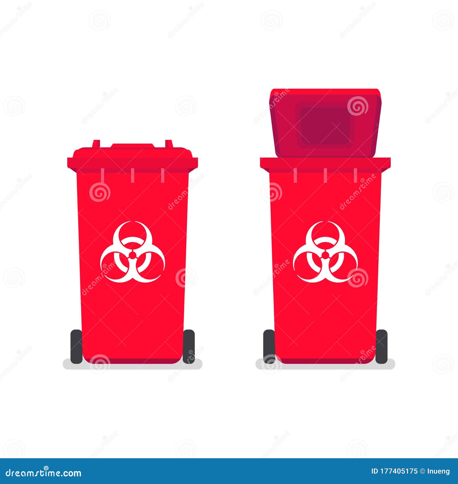 Medical Waste Bin. Contaminated Waste Sign. Biohazard Trash Garbage Bin ...