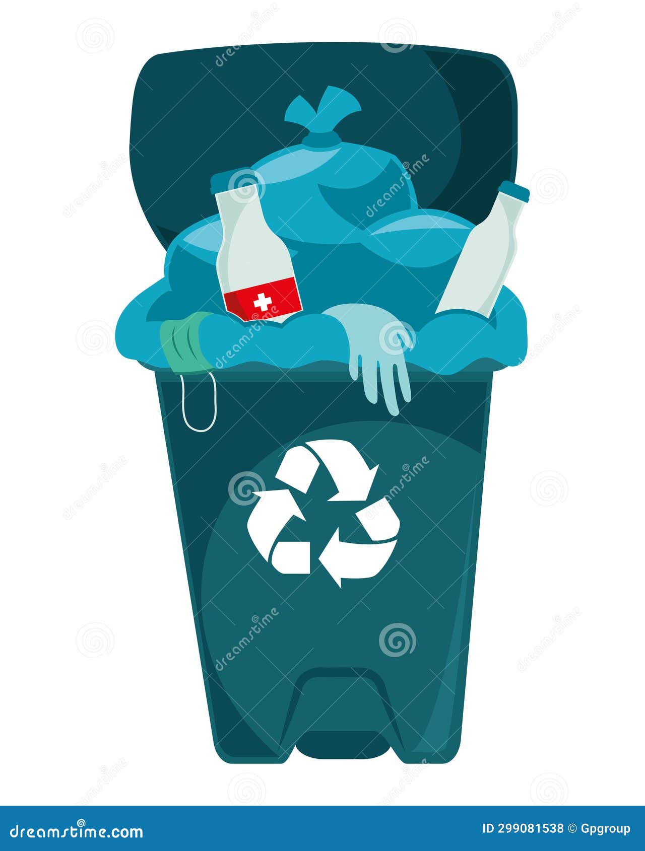 Medical waste bin stock illustration. Illustration of recycling - 299081538