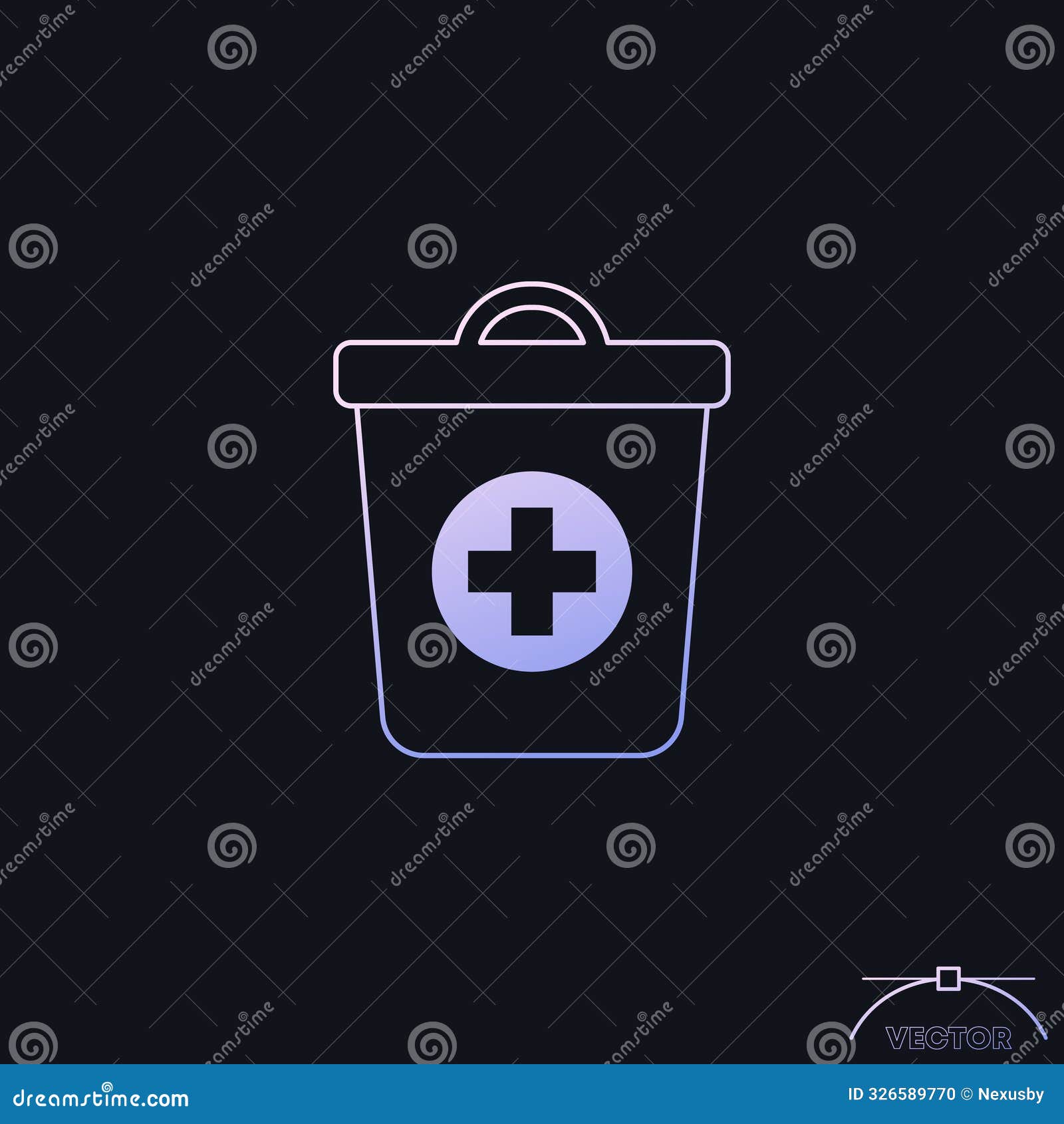 Medical Waste Line Icon, Recycle And Ecology, Broken Syringe And Vial ...