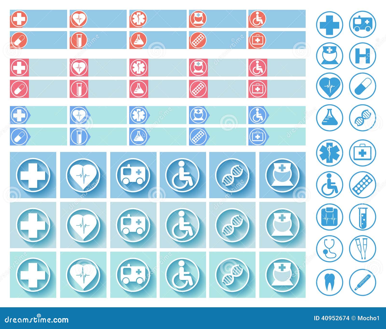 Medical Web Buttons and Icons Stock Vector - Illustration of laboratory ...