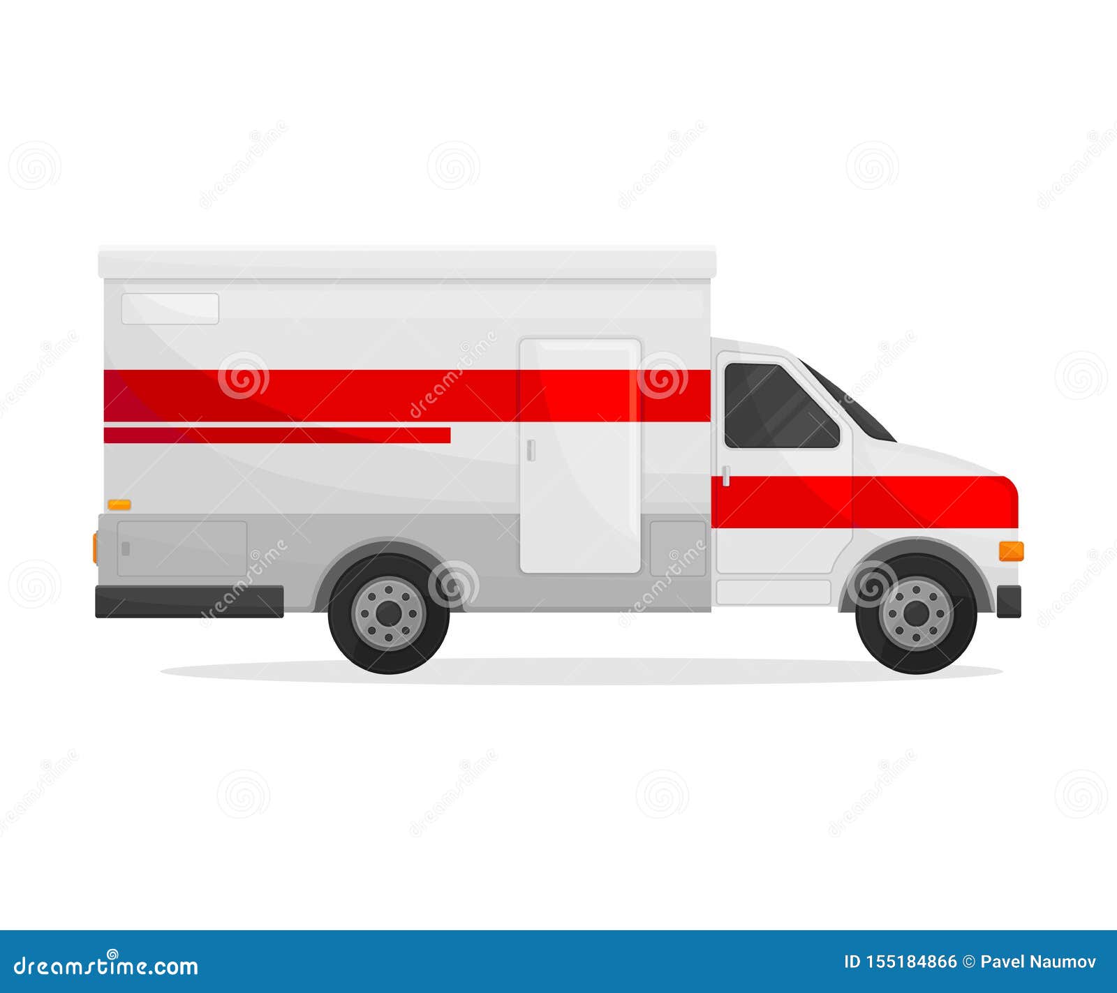 Medical White Van with Stripes. Vector Illustration on White Background ...