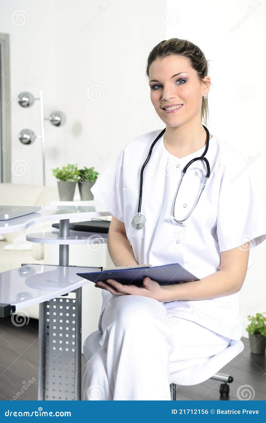 Medical woman stock photo. Image of stethoscope, desk - 21712156