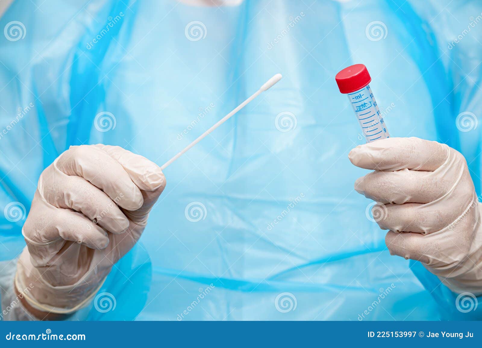 A Medical Worker Holding a Swab Sample Collection Kit Stock Image ...