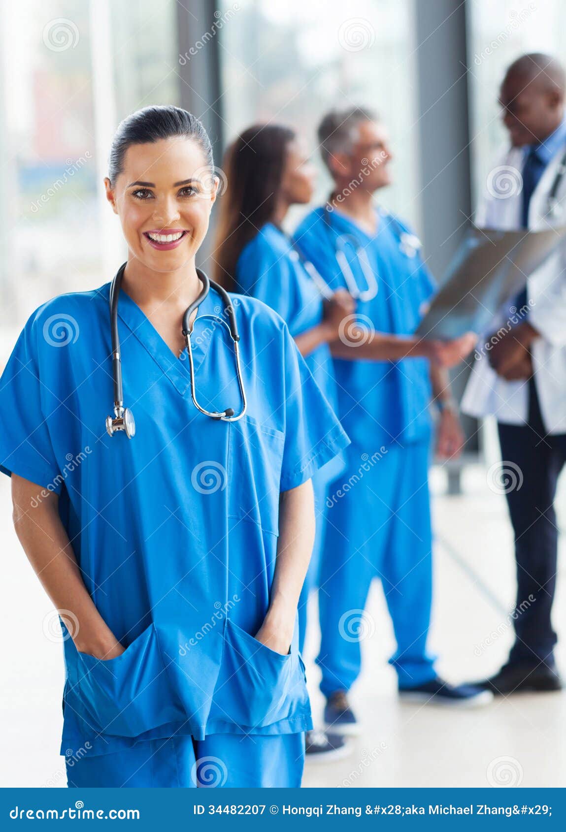 Medical worker hospital stock image. Image of length - 34482207