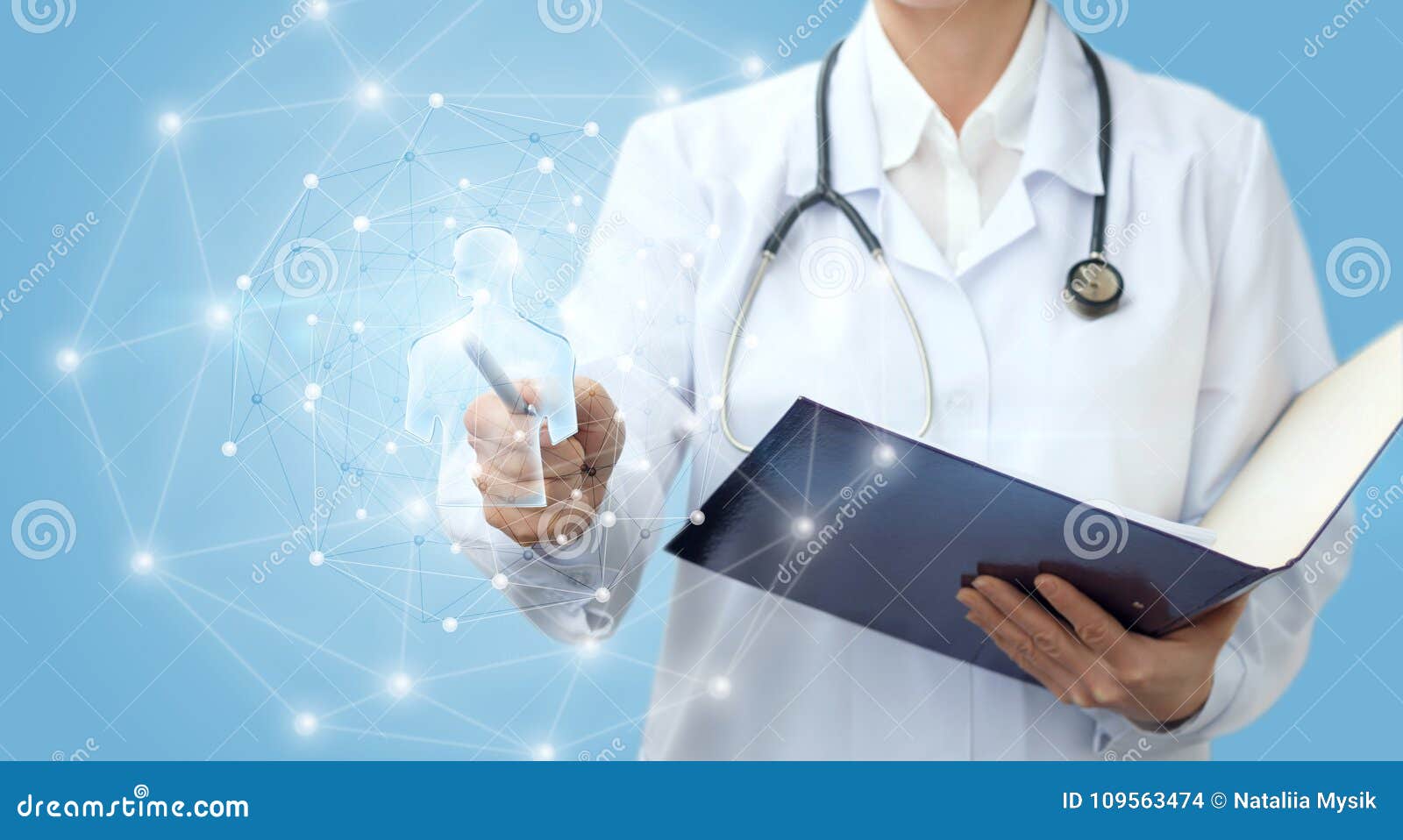 Medical Worker Shows the Model of a Man . Stock Photo - Image of health ...