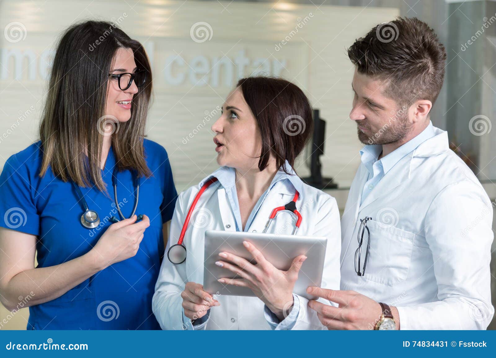 Medical workers in clinic stock image. Image of clinical - 74834431