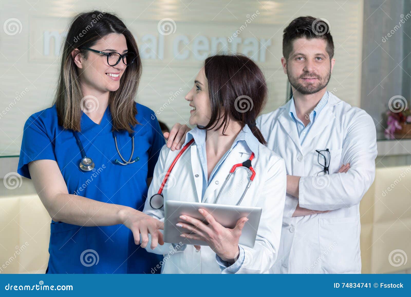 Medical workers in clinic stock image. Image of healthcare - 74834741