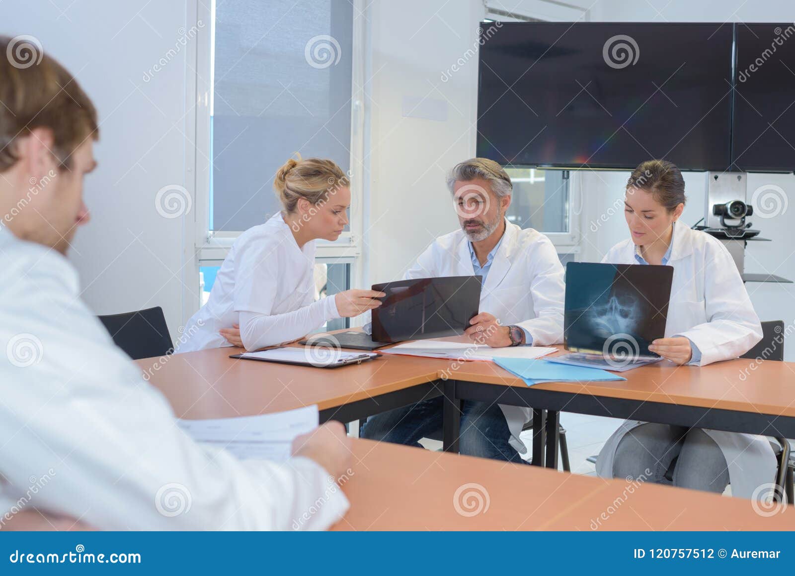 Medical Workers Sharing Notes and Scans Stock Photo - Image of indoors ...