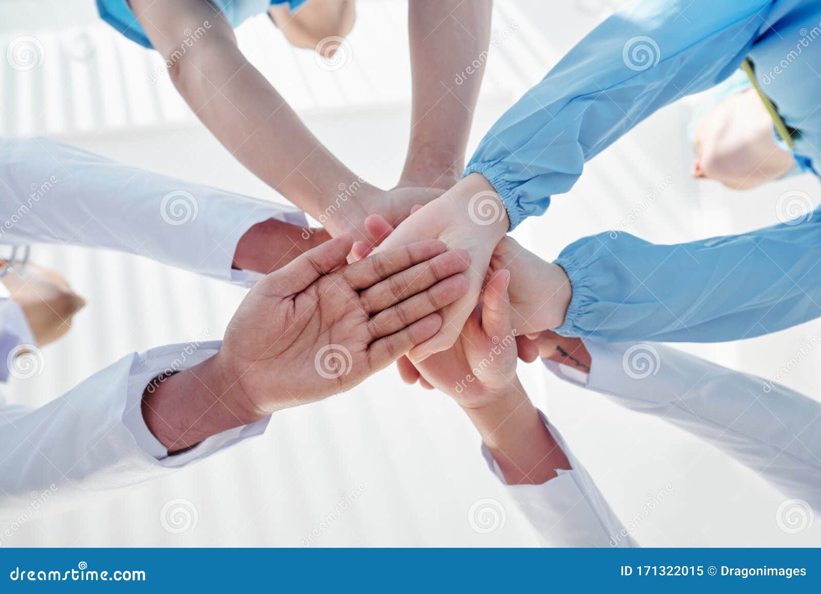 Medical Workers Stacking Hands Stock Image - Image of coronavirus ...