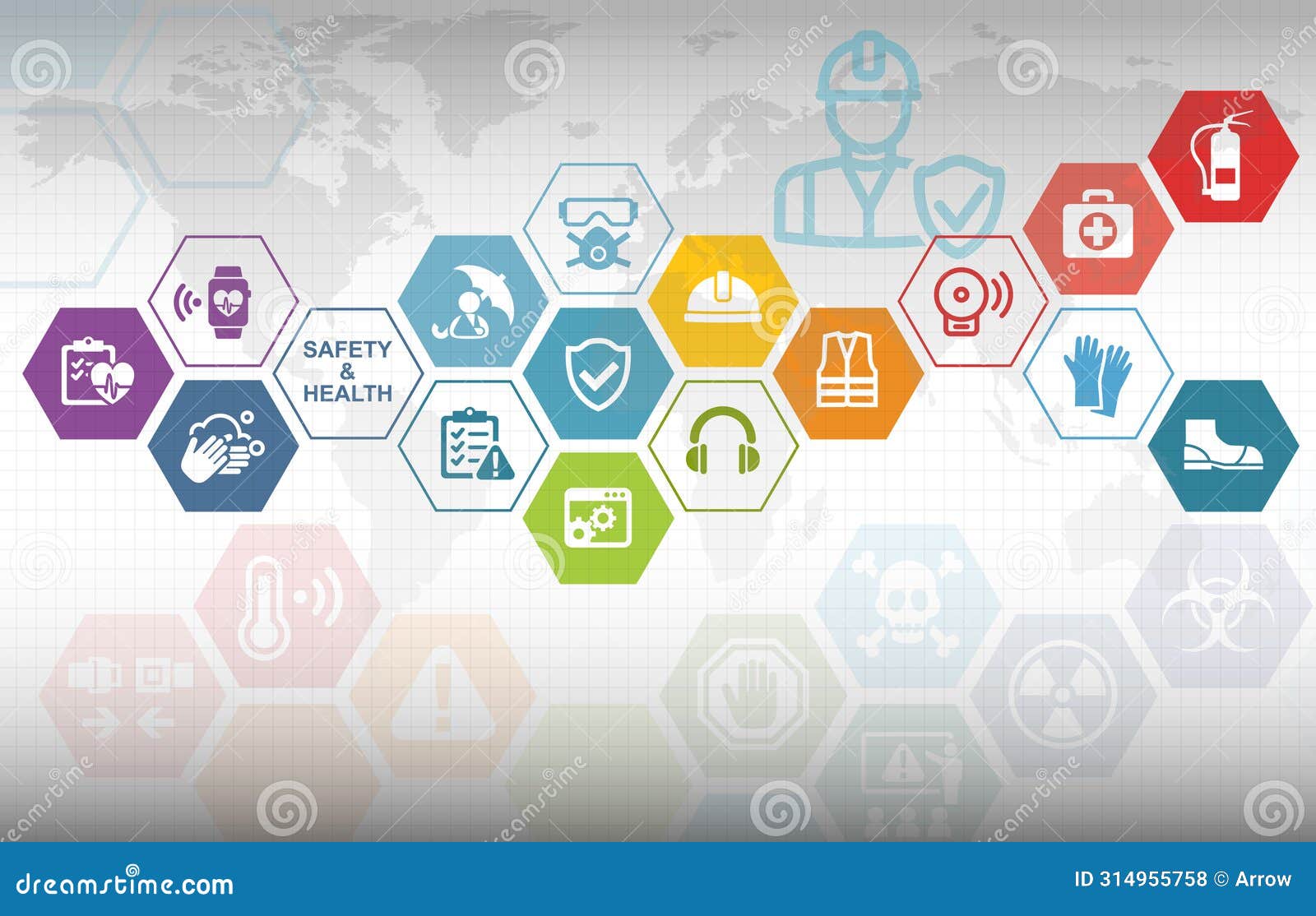 Occupational Worker Safety and Health Background Stock Photo - Image of ...