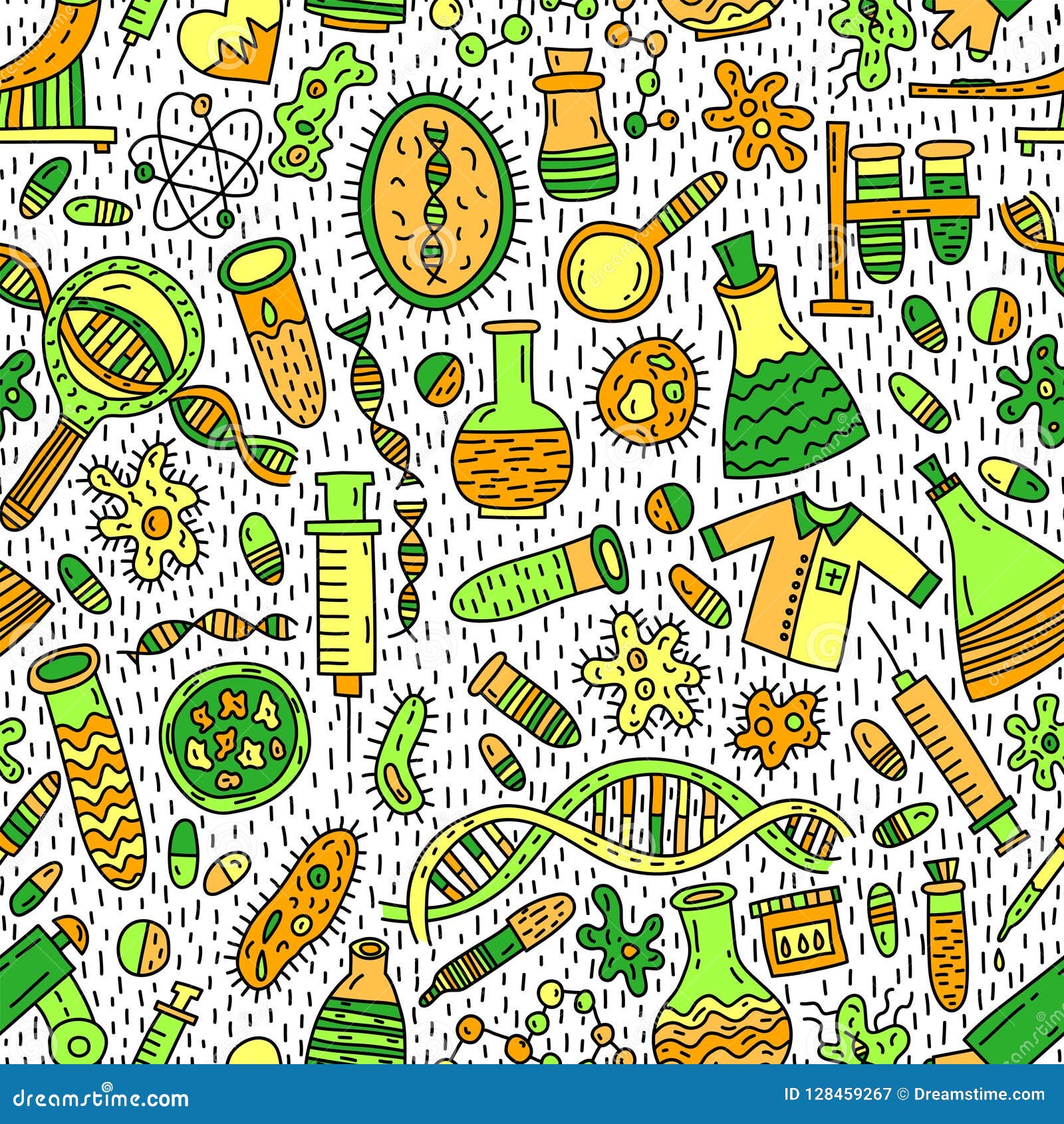 Medicals and Genetics Pattern Stock Vector - Illustration of background ...