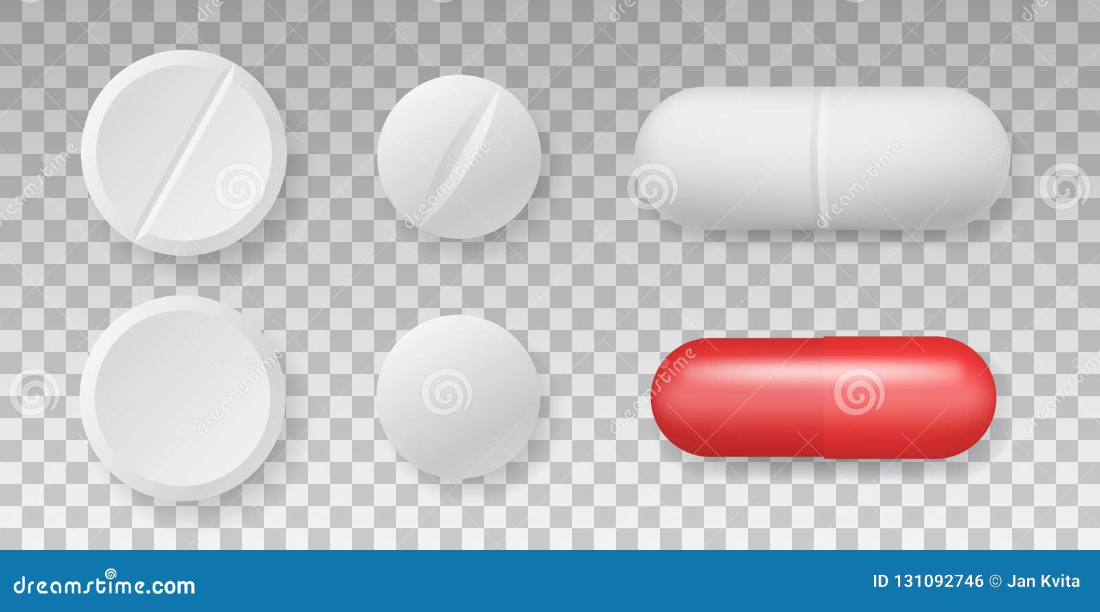 Medicaments Top View Vector Pills Set on Transparent Background Stock ...