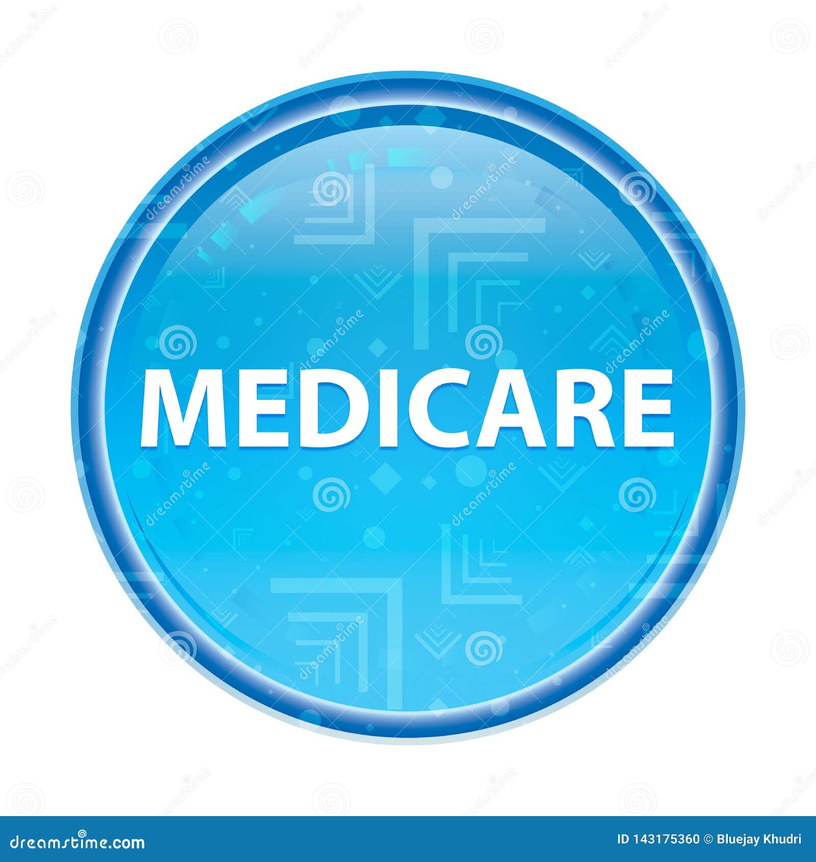 Medicare Floral Blue Round Button Stock Illustration - Illustration of ...