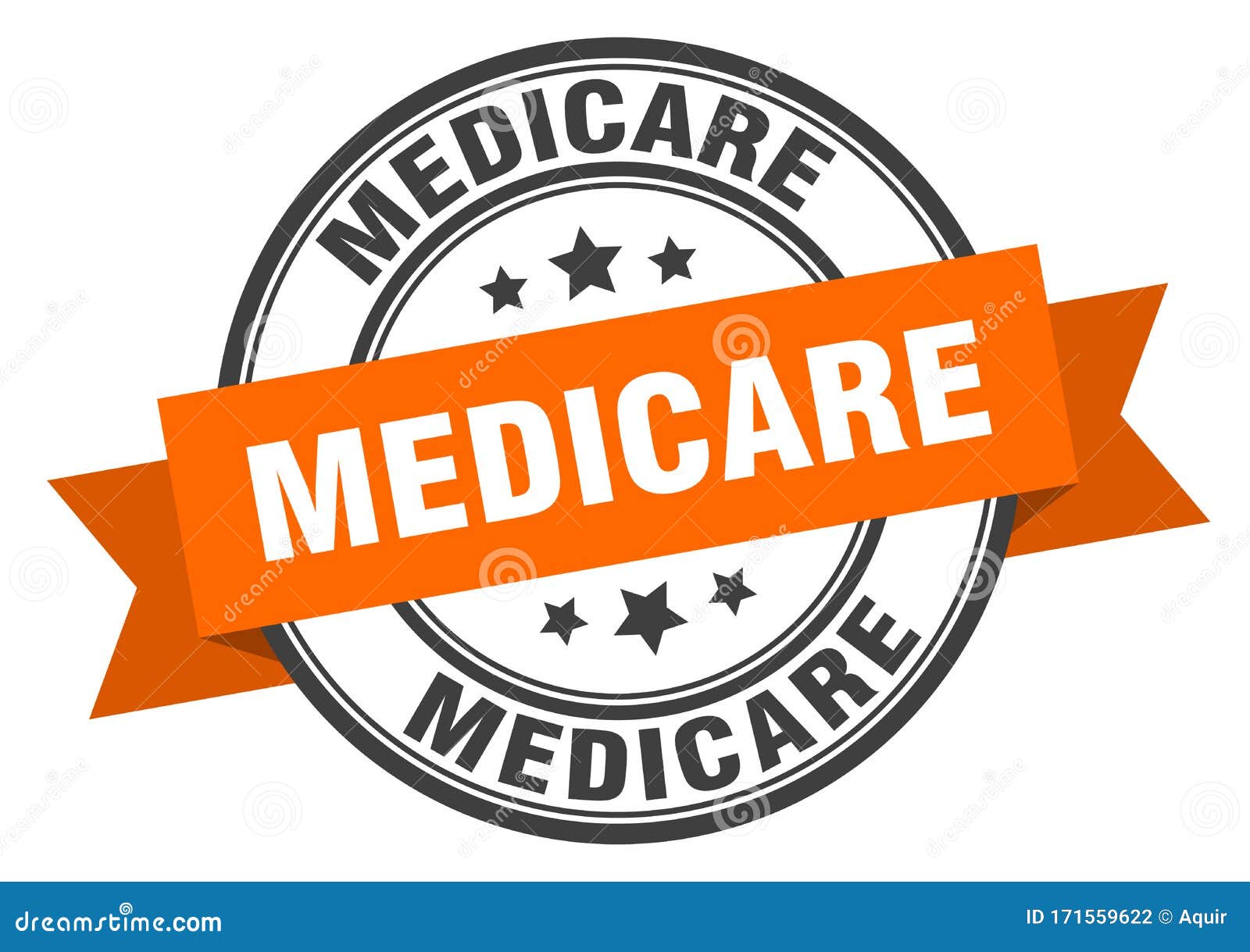 Medicare Label. Medicare Round Band Sign Stock Vector - Illustration of ...