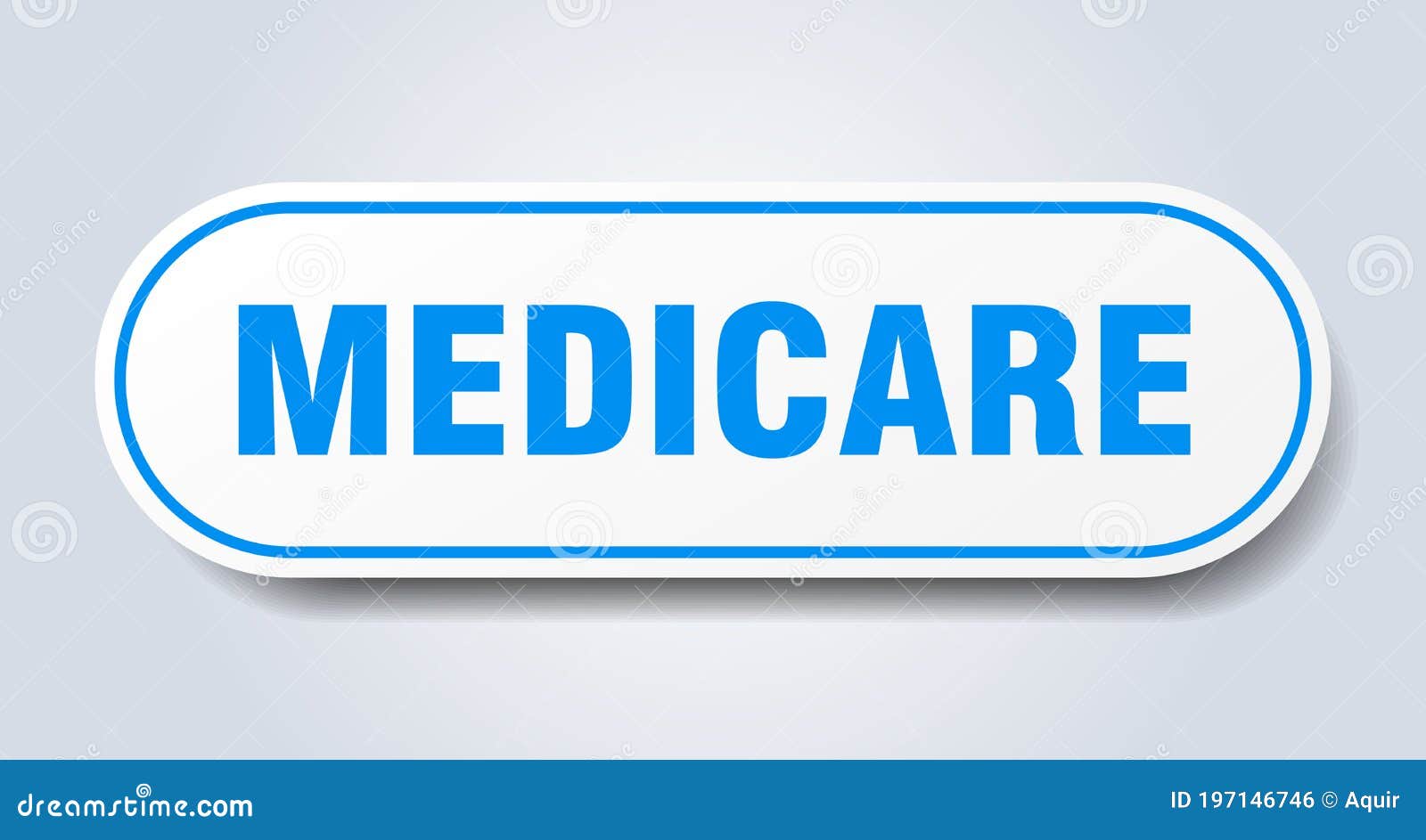 Medicare Sign. Rounded Isolated Button. White Sticker Stock Vector ...