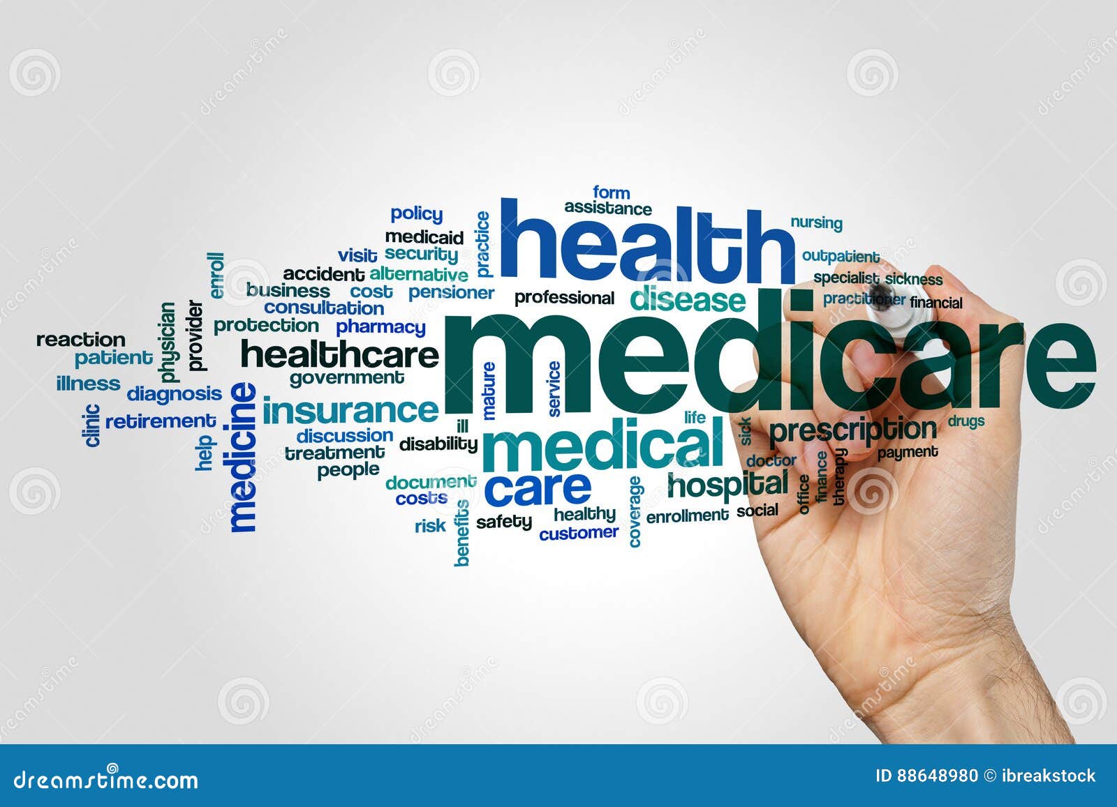 Medicare word cloud stock photo. Image of clinic, office - 88648980