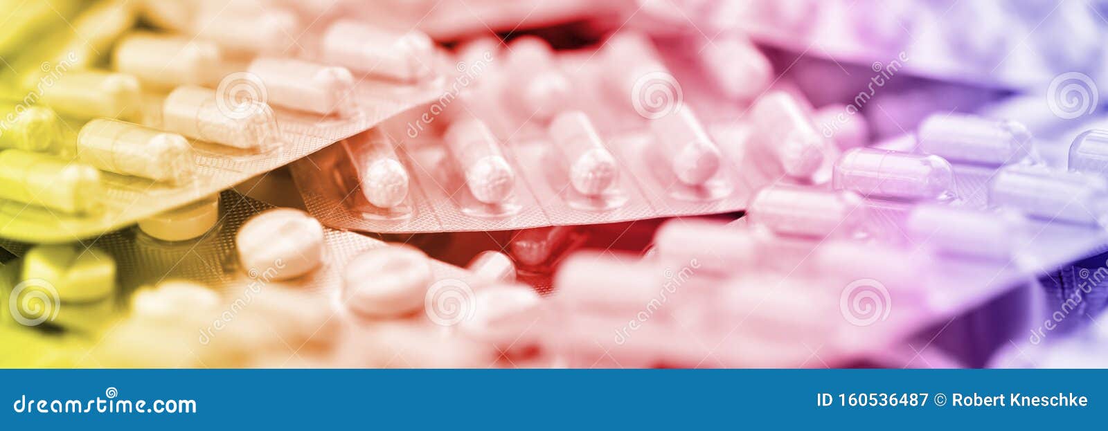 Medication in Blister Pack As a Panorama Header Stock Image - Image of ...