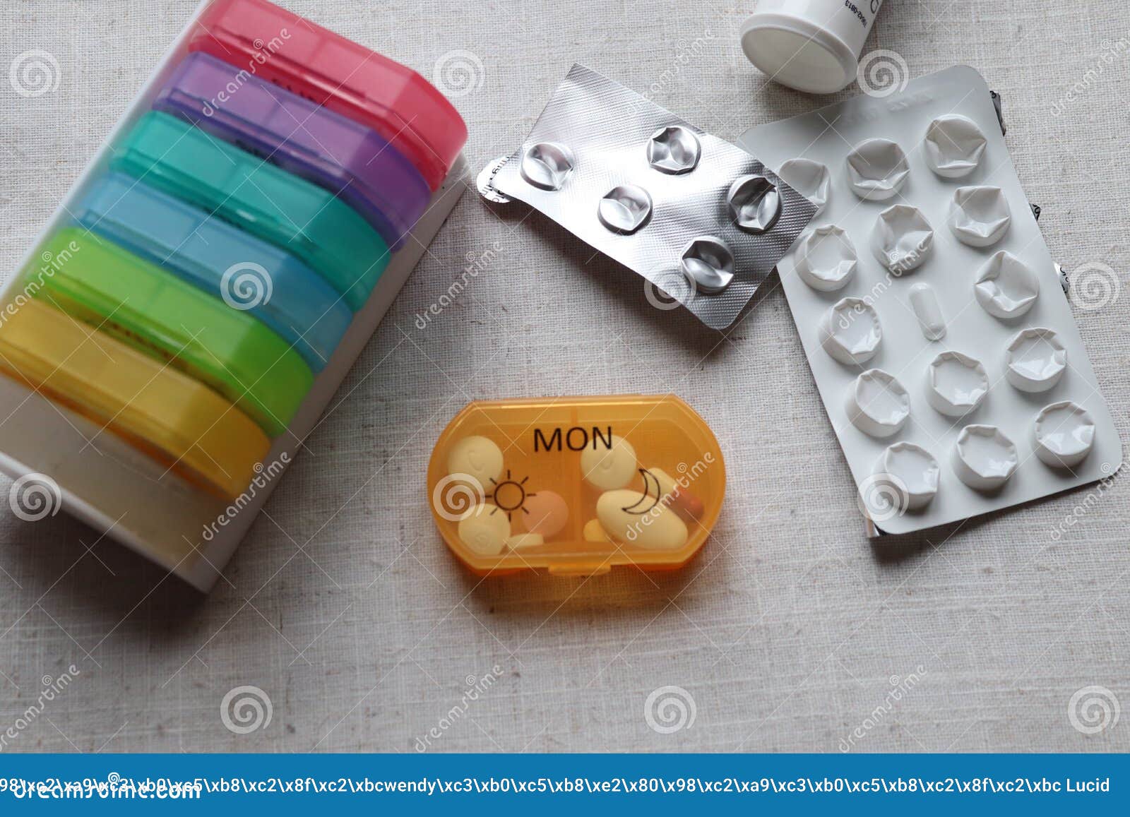 Medication For Daily And Weekly Use In Labelled Boxes.chemist Doctors ...