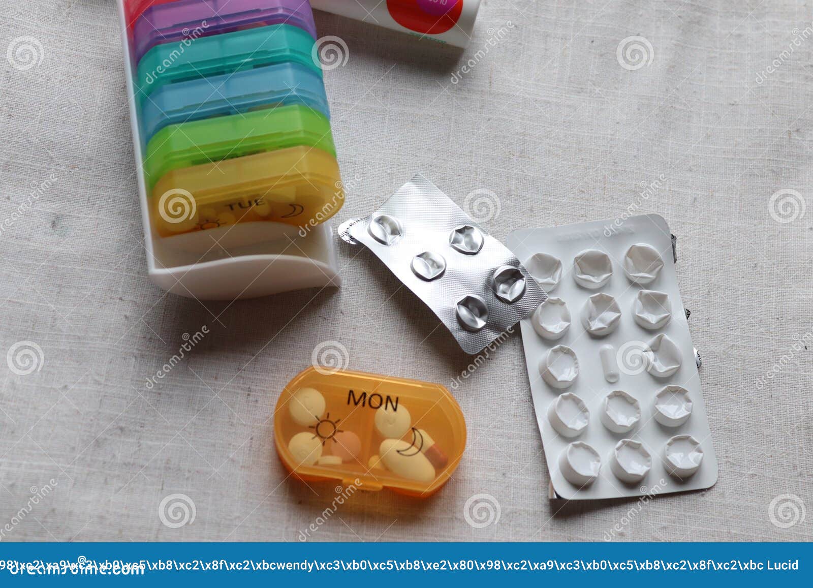 Medication For Daily And Weekly Use In Labelled Boxes.chemist Doctors ...