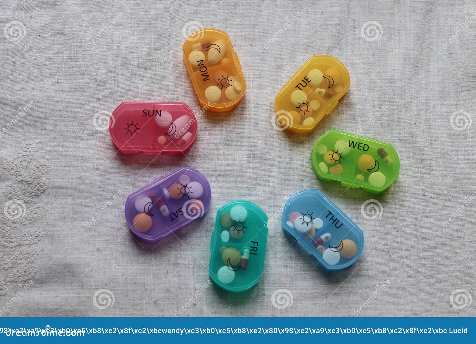 Medication For Daily And Weekly Use In Labelled Boxes.chemist Doctors ...