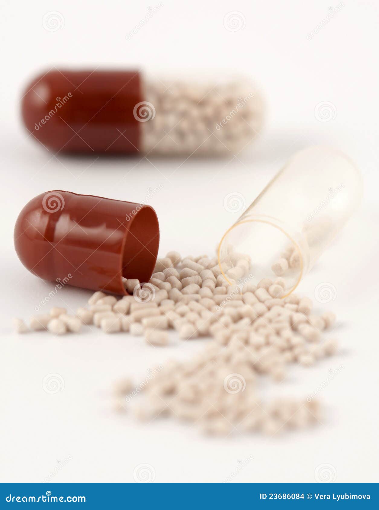 Medication Capsules Open and Closed Stock Photo - Image of recovery ...