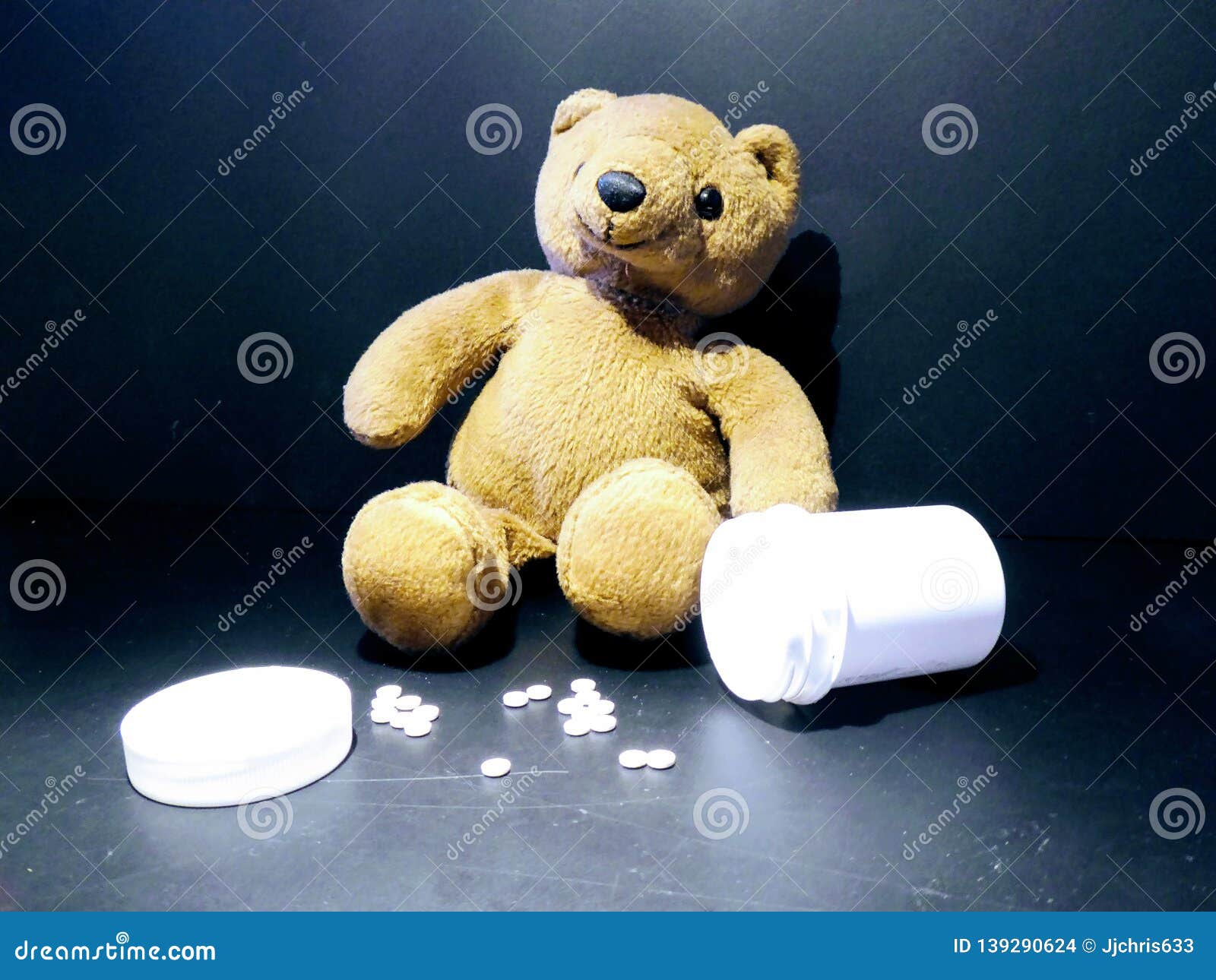 Medication and Children, Bear with Pills Stock Photo - Image of ...