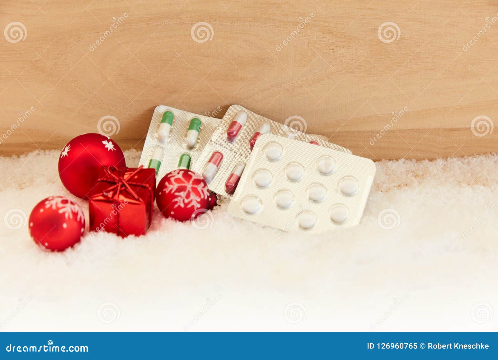 Medication for Christmas As a Gift Stock Image - Image of tablet ...