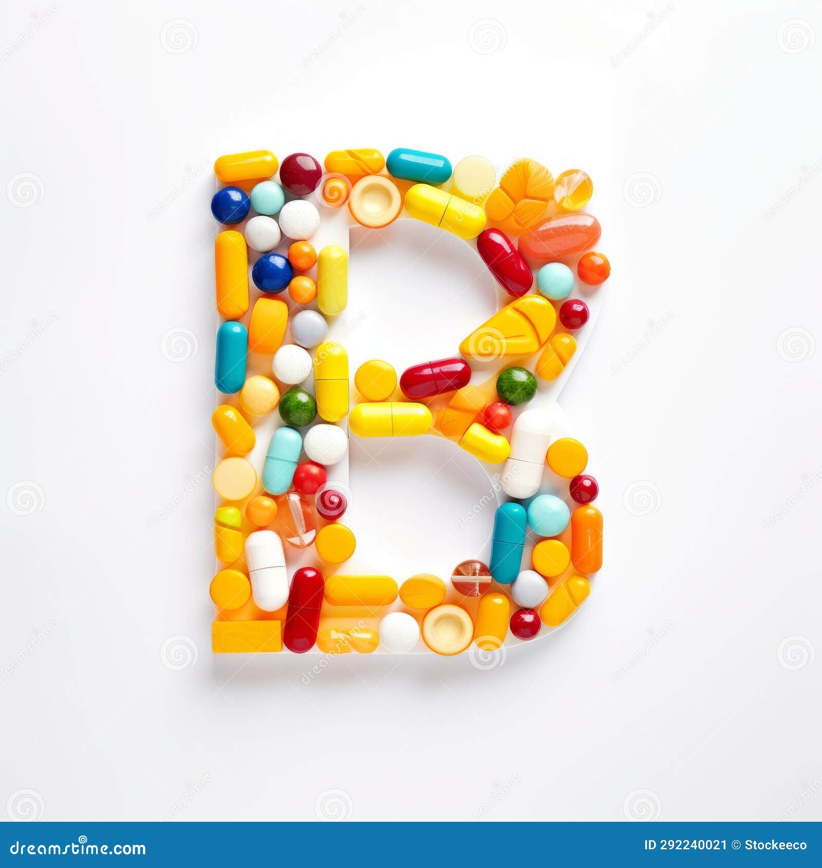 Whimsical Pill Letter I on White Background Stock Illustration ...