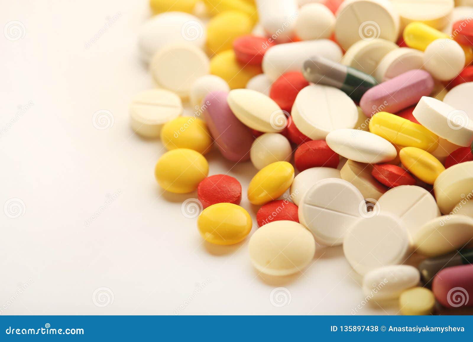 Medication With Different Types And Colours. Tablets And Pils Stock ...