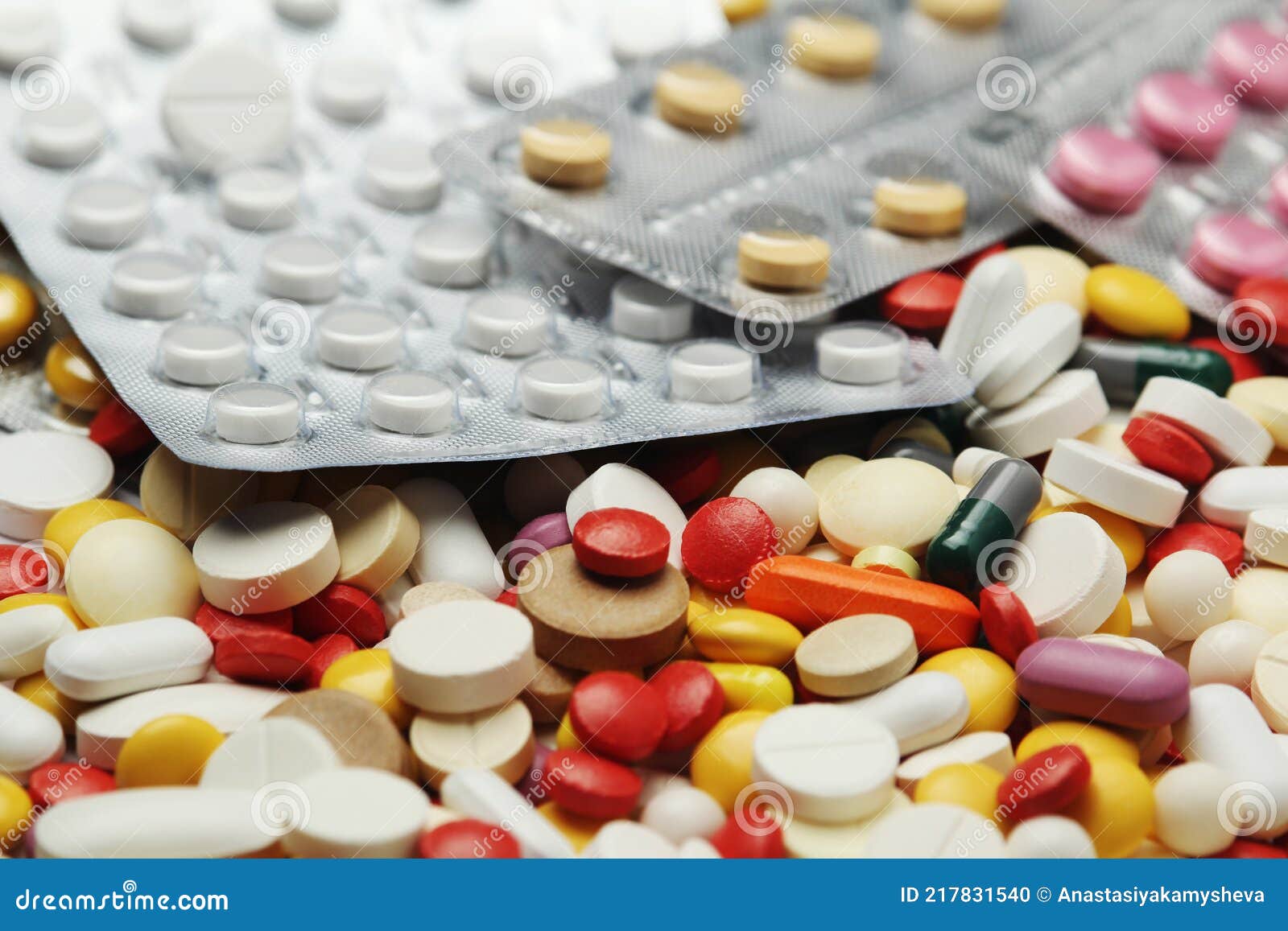 Different Colorful Tablets at White Background Stock Photo - Image of ...