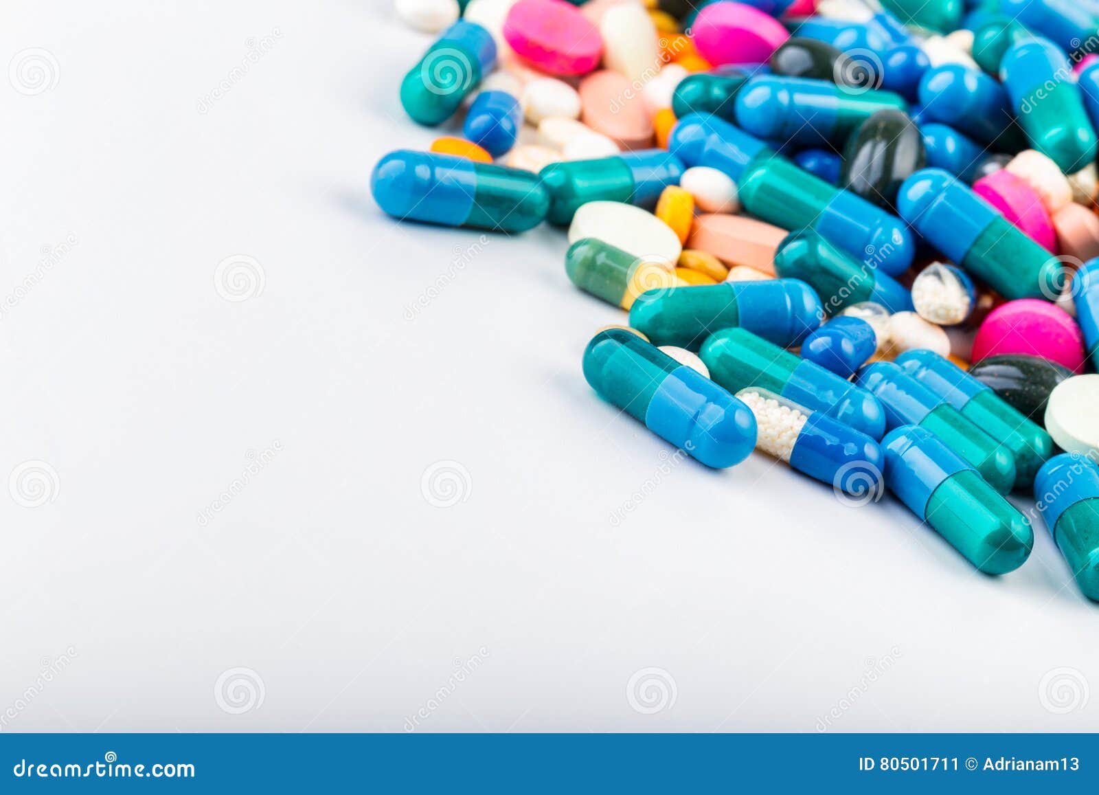 Medication with Different Types and Colours. Tablets and Pils Stock ...