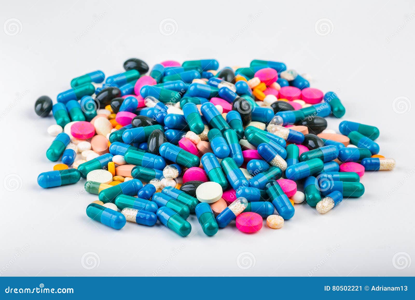 Medication with Different Types and Colours. Tablets and Pils Stock ...