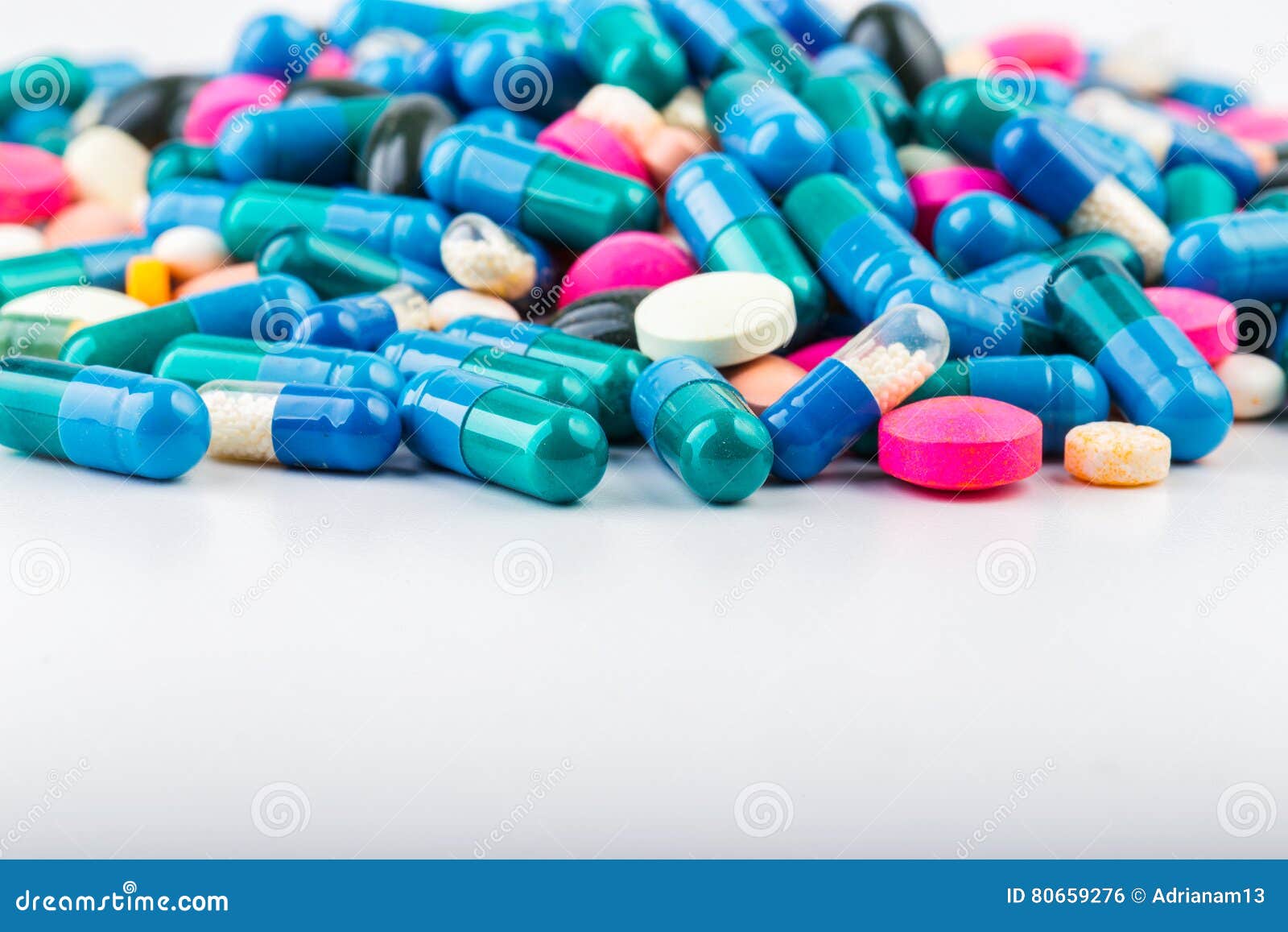 Medication with Different Types and Colours. Tablets and Pils Stock ...