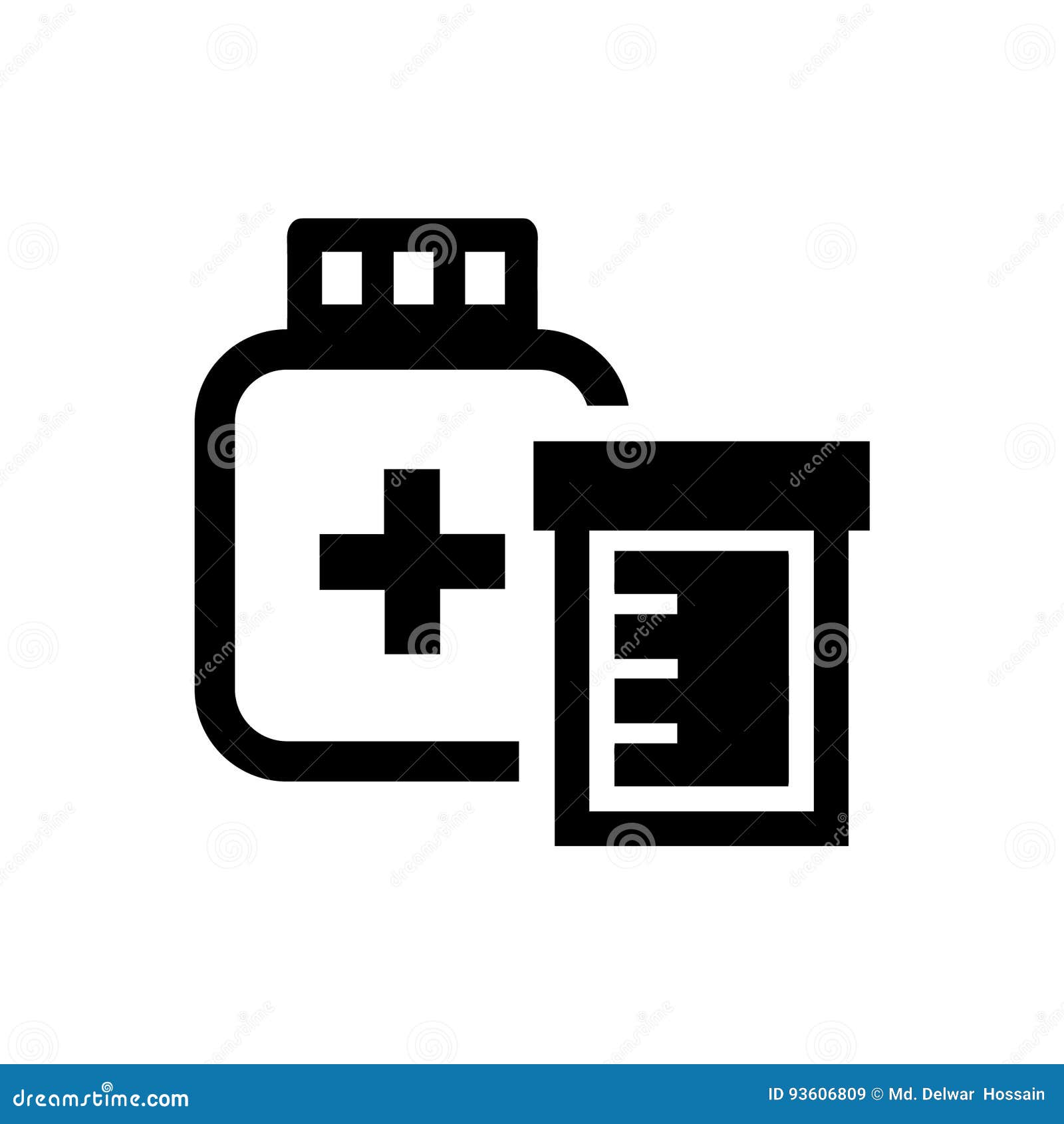 Medication Icon stock vector. Illustration of symbol - 93606809