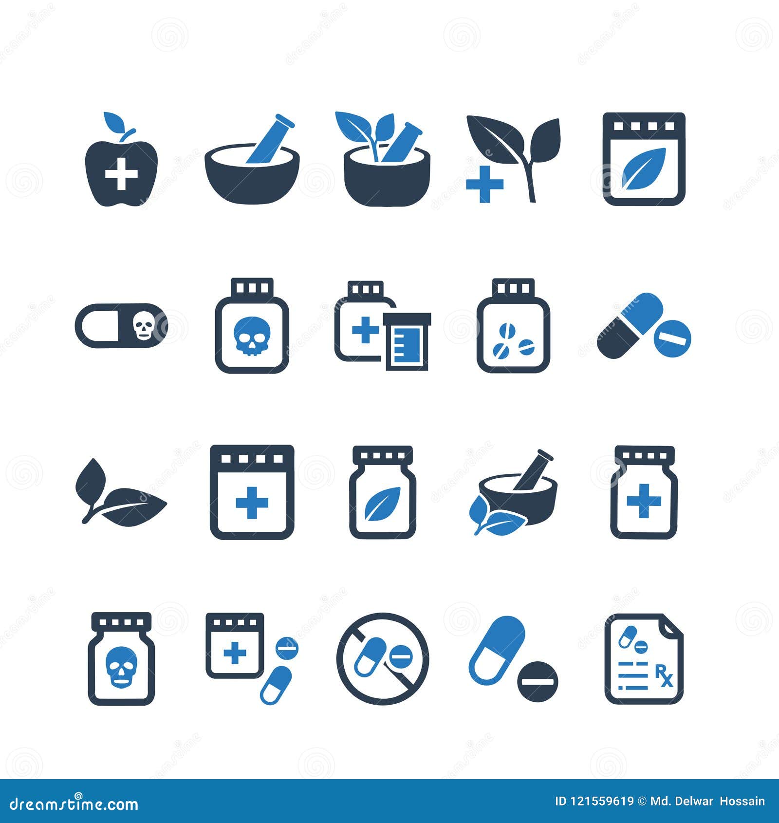 Medication Icons - Blue Version Stock Vector - Illustration of ...