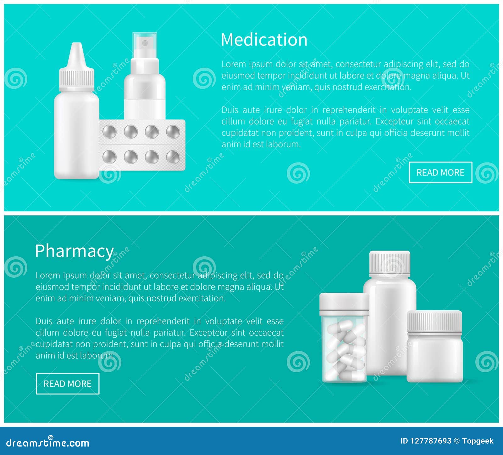 Medication and Pharmacy Set Vector Illustration Stock Vector ...