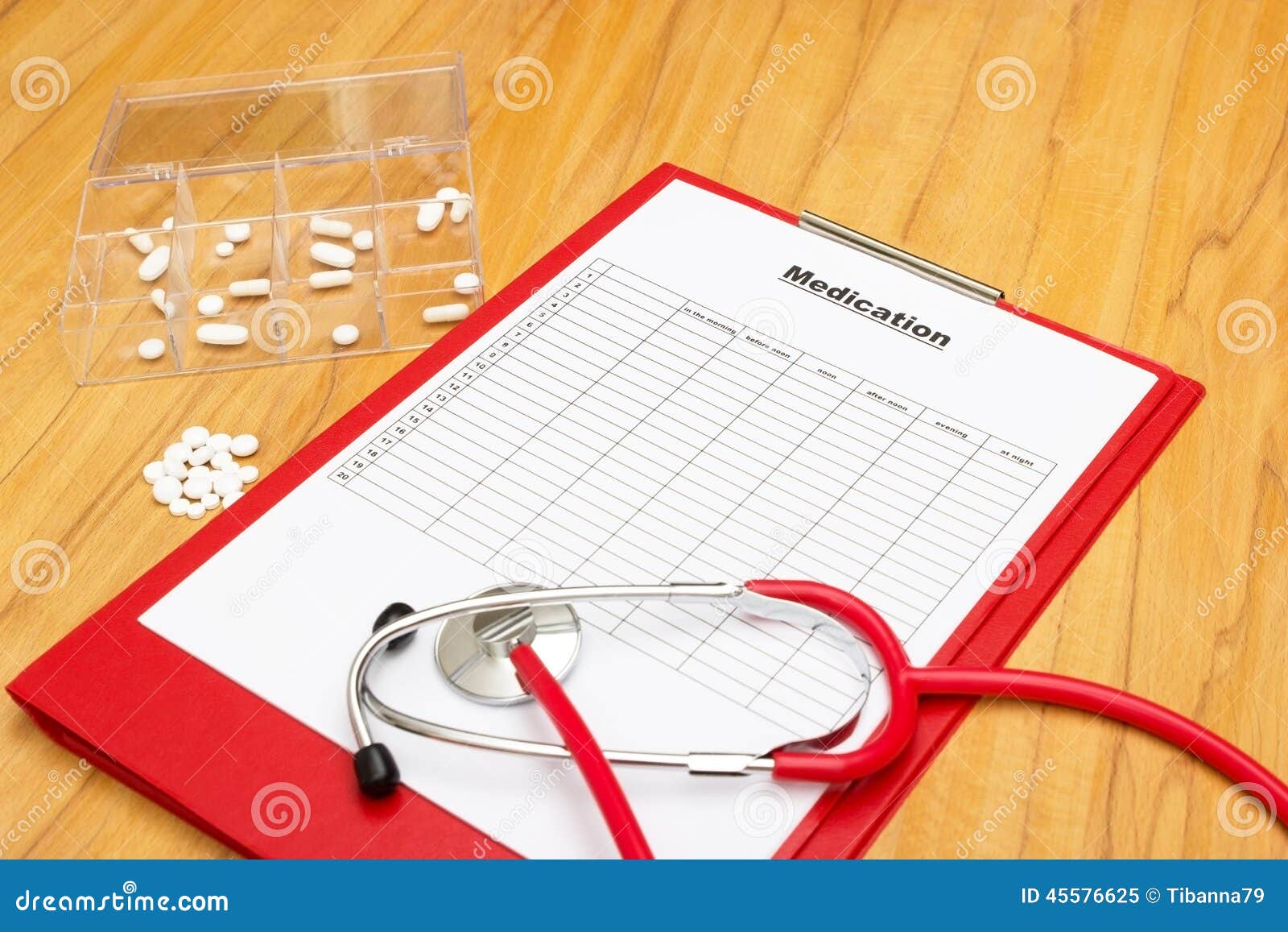 Medication Plan with Pill Box Stock Image - Image of overview ...