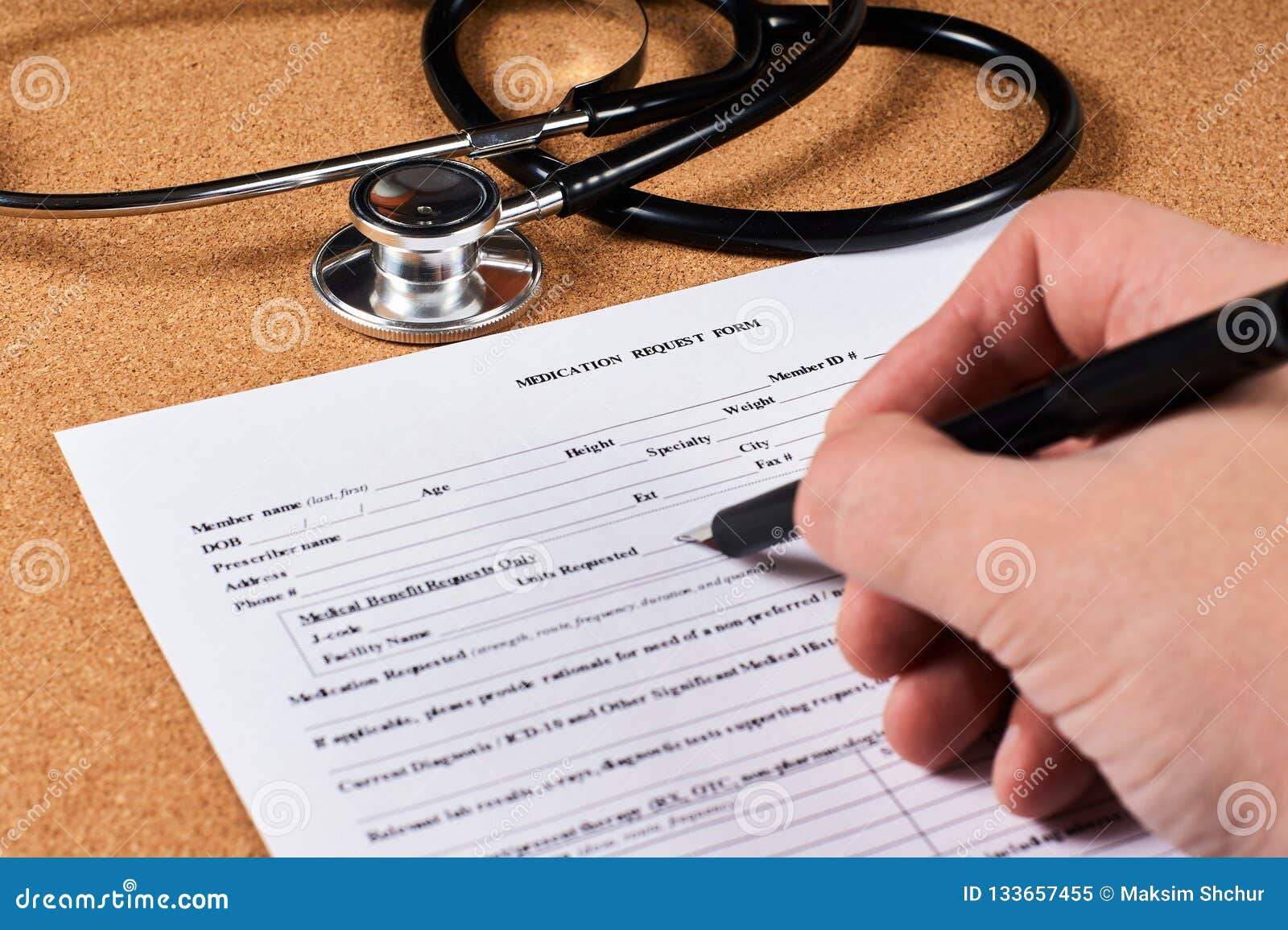 Medication request form stock image. Image of notepad - 133657455