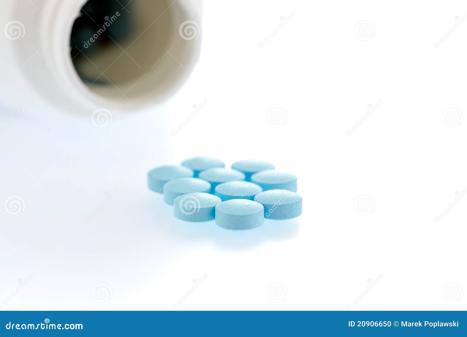 Medication Spilling from an Open Bottle Stock Photo - Image of close ...