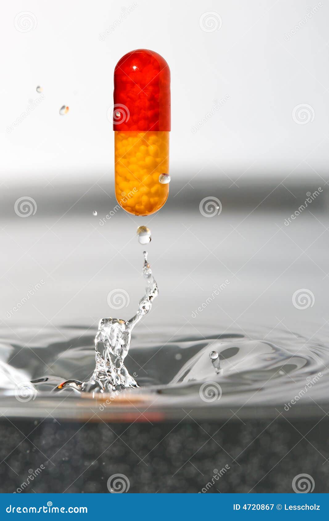 Medication and Splash of Water Stock Image - Image of splash, drug: 4720867