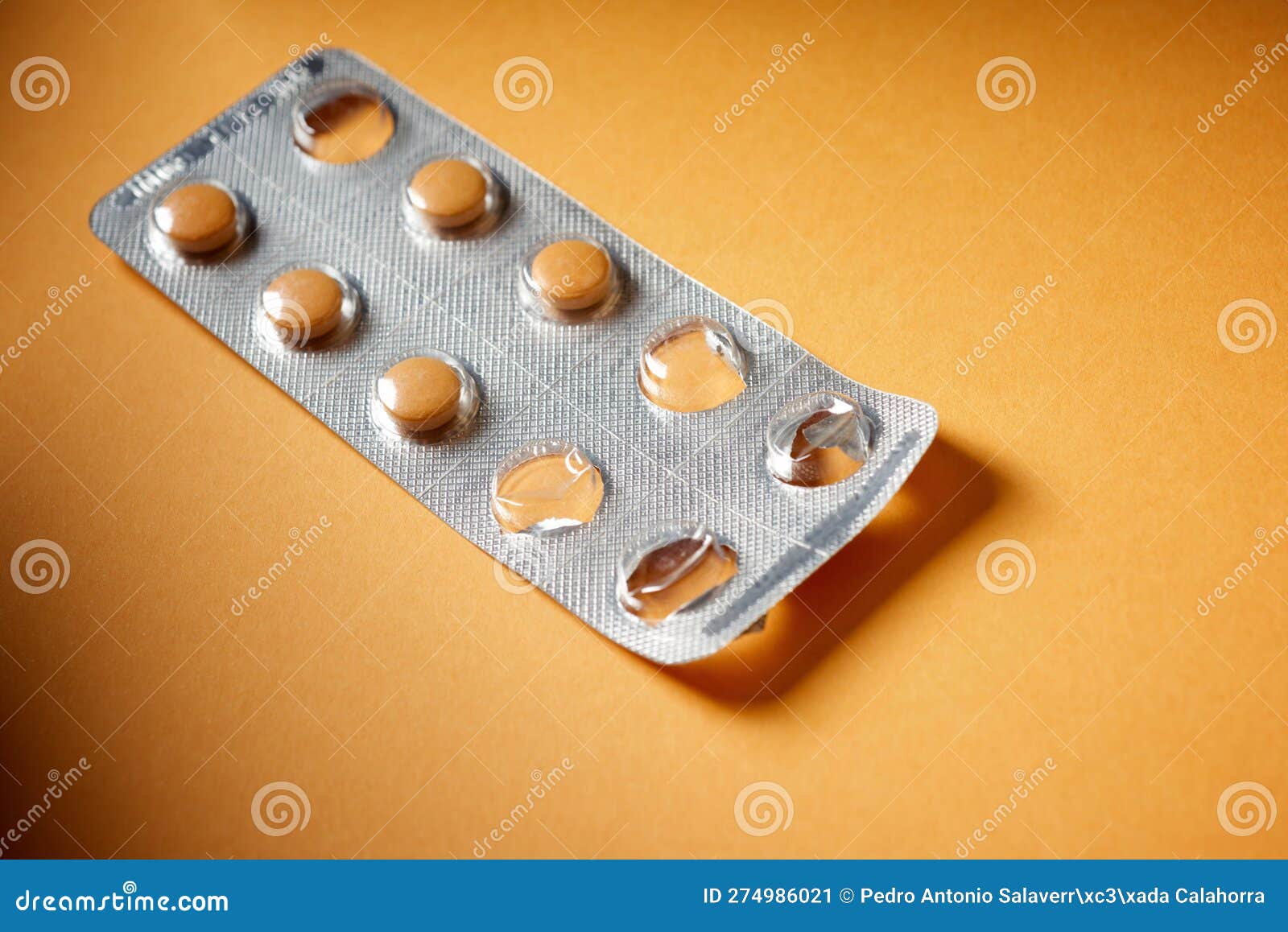 Medication Tablets Packed in Blister Pack on a Table Stock Image ...