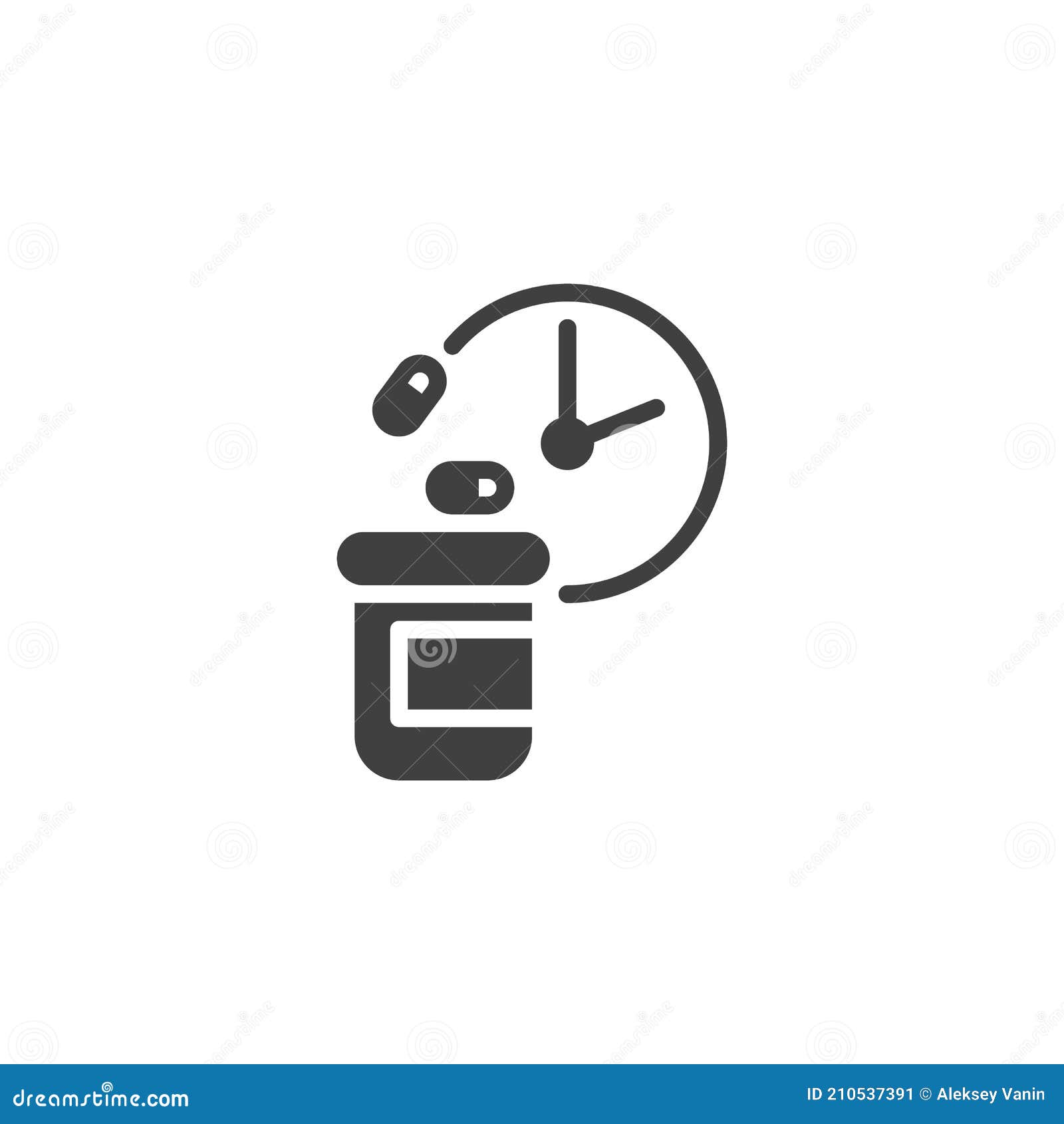 Medication Time Vector Icon Stock Vector - Illustration of pixel, solid ...