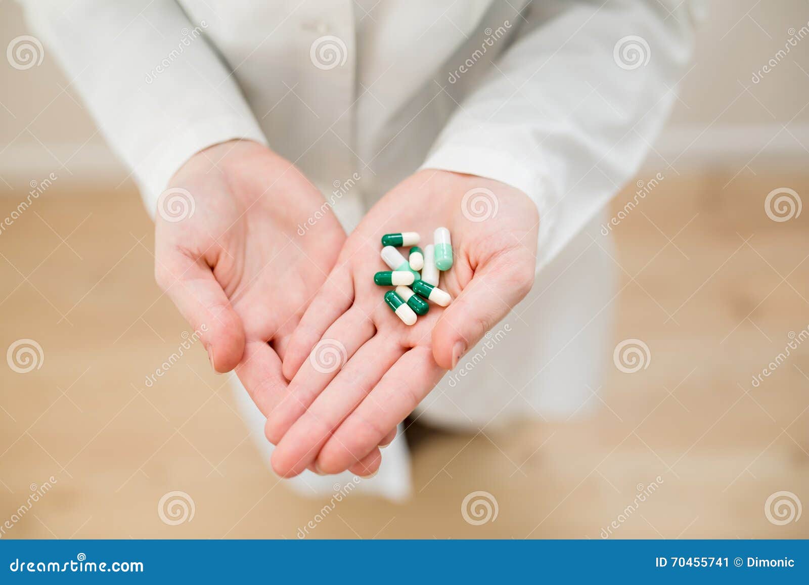Medications in the hands stock image. Image of ethnicity - 70455741