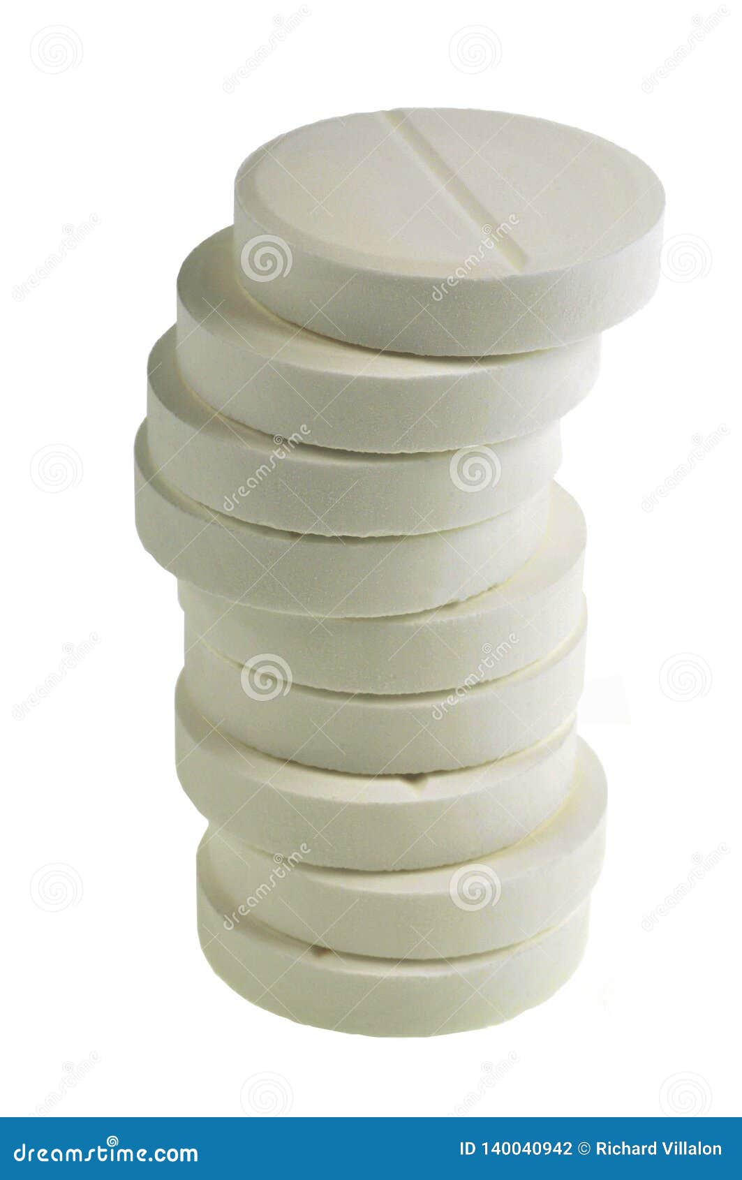 Stack of Aspirin Tablets on a White Background Stock Photo - Image of ...