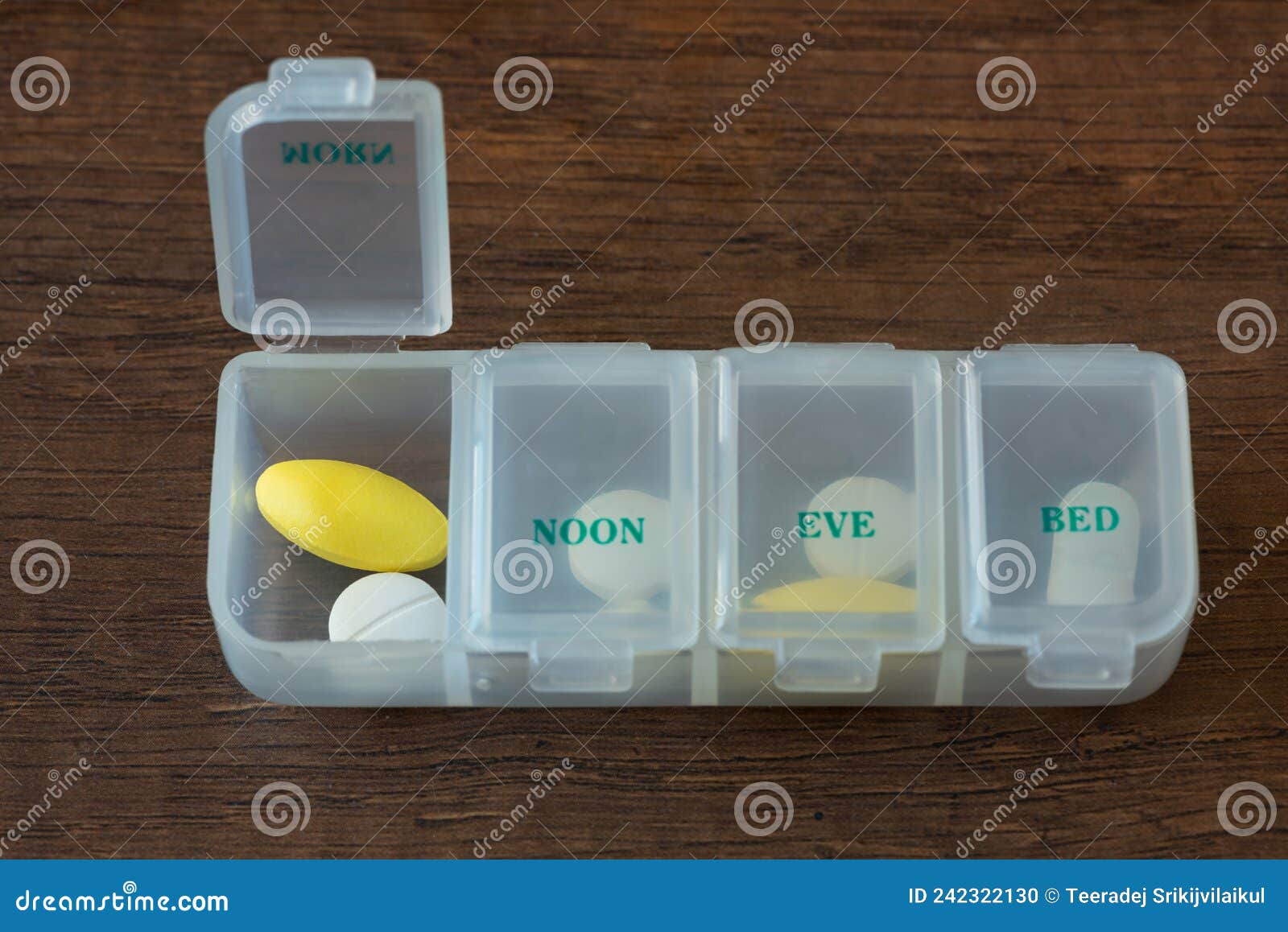Medication in Plastic Container Stock Photo - Image of pills, drug ...